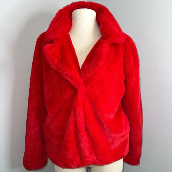 Ashley By 26 International | Jackets & Coats | Red Faux Fur Coat Ashley ...